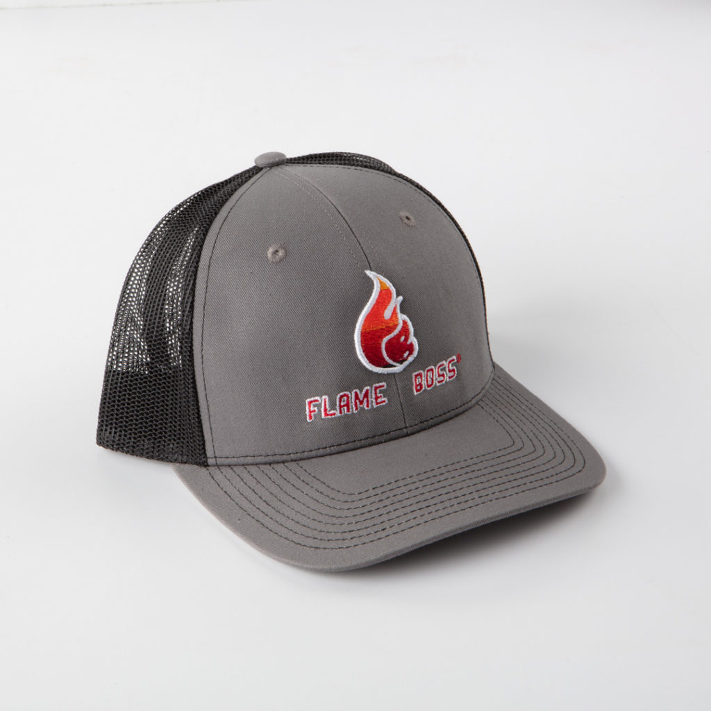 Charcoal / Flame Mesh Cap - Flame Boss